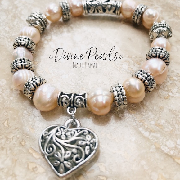 Divine Pearls | Jewelry | Nwt Sterling Silver Peach Color Love Bracelet ...